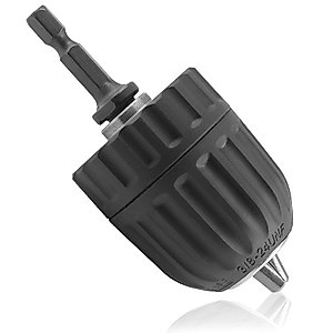 Biaungdo 3/8" Keyless Drill Chuck Adapter 0.8-10mm, 1/4-Inch Hex Shank Drill Chuck Adapter, Capacity Drill Chuck Adapter Converter Quick Connect Impact Driver Conversion Tool 3/8-24UNF Moun