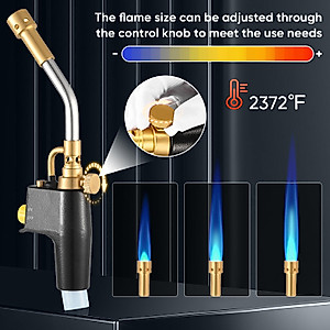 LIVOSA Heat Propane Mapp Torch Multi Purpose Includes 3 Nozzles/Tips High Intensity Trigger Start Torch Heat Shrink Torch