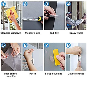 Multicolor Window Film Privacy Window Film Frosted Glass Film No Glue Static Cling Glass Film Window Sticker for Bathroom Bedroom Living Room Forest Mythical Creature Design 27.6Wx47.2L-inch x2 Pcs