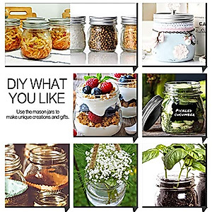 KAMOTA Mason Jars 10 oz With Regular Lids and Bands, Ideal for Jam, Honey, Wedding Favors, Shower Favors,DIY Spice Jars, 12 PACK, 20 Whiteboard Labels Included