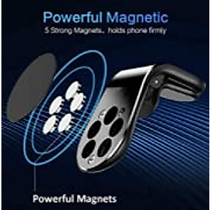 Strong Metal Magnetic Phone Car Mount Air Vent Mini Phone Stand Mobile Phone Holder for Smartphone for iPhone (Black)
