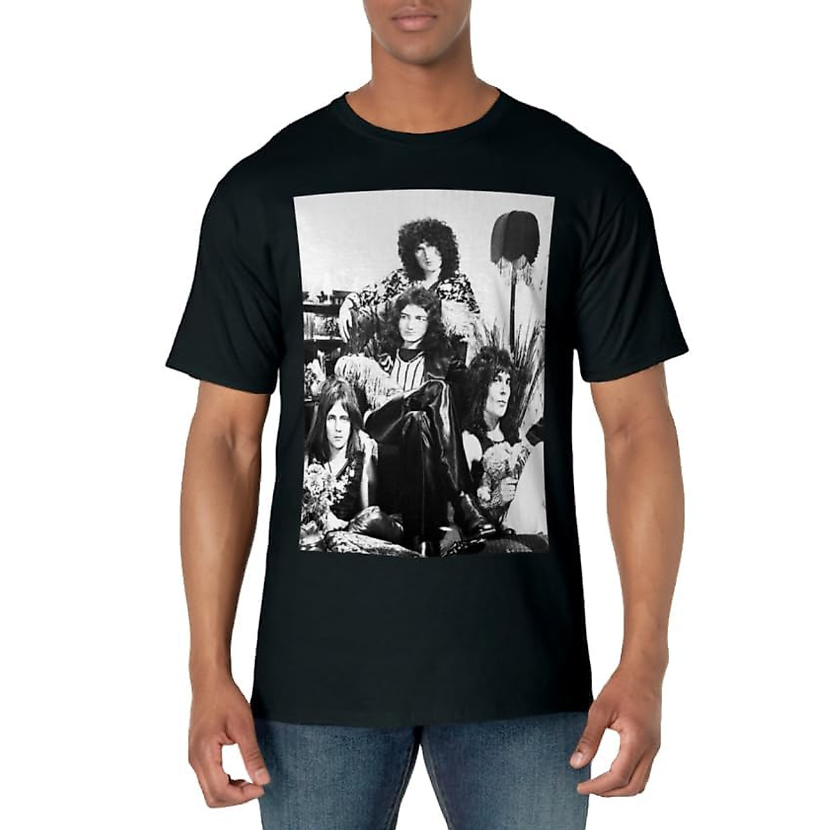 Queen Official Lampshade Promo B&W Vintage Photo T-Shirt