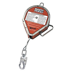 Self Retracting Lifeline, 100 ft, 310 lb. Weight Capacity, Red