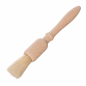 Redecker Natural Pig Bristle Pastry Brush with Untreated Beechwood Handle, Ideal for Basting, Glazing and Applying Eggwash, 7-1/4 inches, Made in Germany