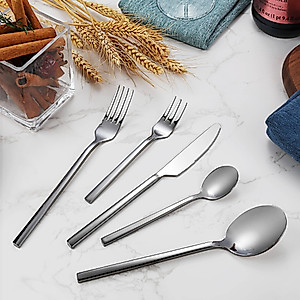 20-Piece Elegant Silverware Cutlery Set, Stainless Steel Utensils Service for 4, Mirror Polished and Dishwasher Safe