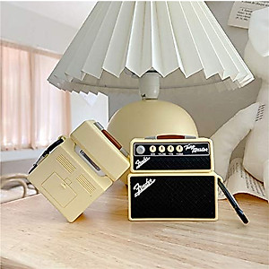 ANYA Case Replacement for AirPods 1&2 Cover Silicone Protective Cute Skin Replacement for Airpod Case Music Wireless Headphone Headset Speaker with Carabiner Black