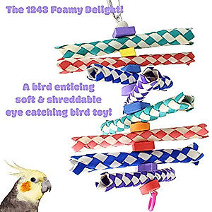 Bonka Bird Toys 1243 Foamy Delight Shredding Colorful Parrot Parrotlet Quaker Cockatoo Budgie