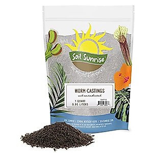 Organic Worm Castings (1 Quart); 1LB All Natural Soil Amendment, Soil Builder, and Fertilizer