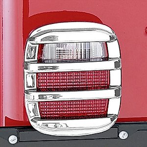 Rugged Ridge 11354.03 Light Cover Kit, Tail Light, Chrome; 76-06 Jeep CJ/Wrangler YJ/TJ