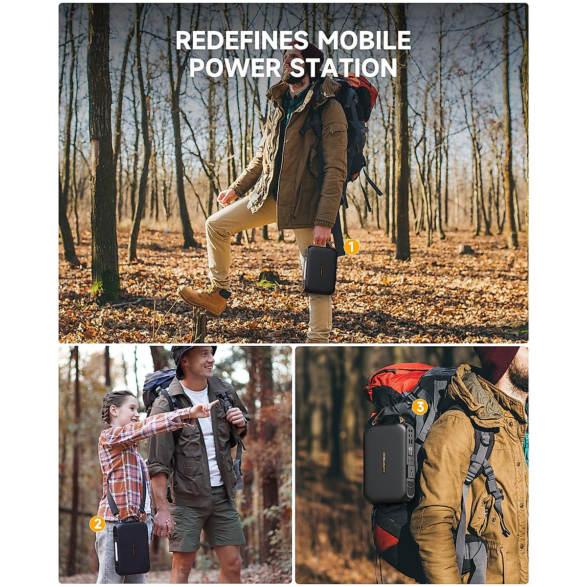 Egretech Portable Power Station 300W, Plume 300W 260Wh Solar Generator with 100W PD, Up to 6 Devices & 500W Power Output, Outdoor Power Station with LED Light for Camping/Home Use/Emergency