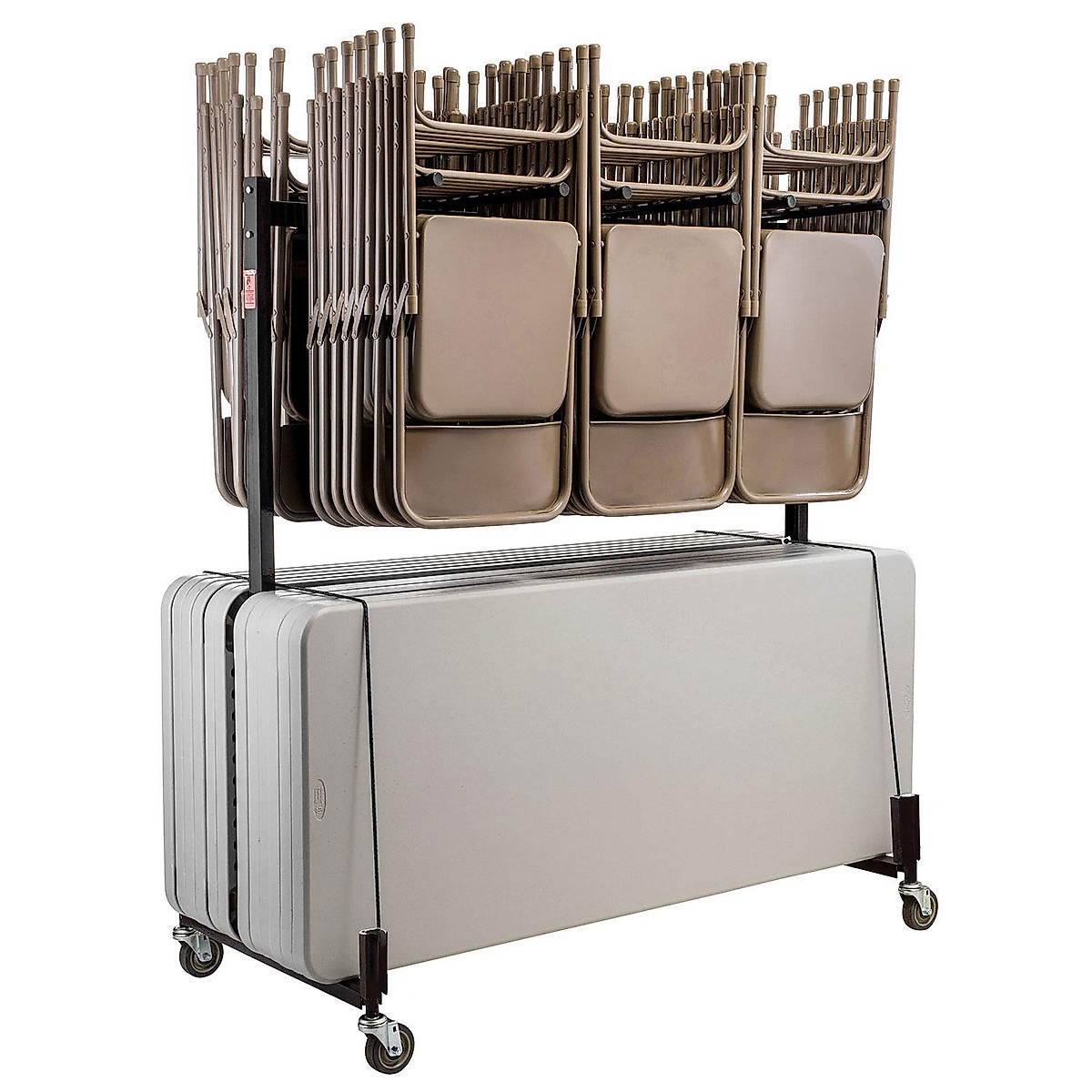 Global Industrial Double Tier Chair and Table Cart, Holds 42 Chairs / 8-10 Tables