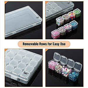 Mr. Pen-Bead Storage Containers, 28 Grids, 2 Pack, Grey, 160pcs Label Stickers, Bead Organizer, Craft Organizers and Storage, Bead Containers for Organizing, Bead Organizers and Storage, Bead Box