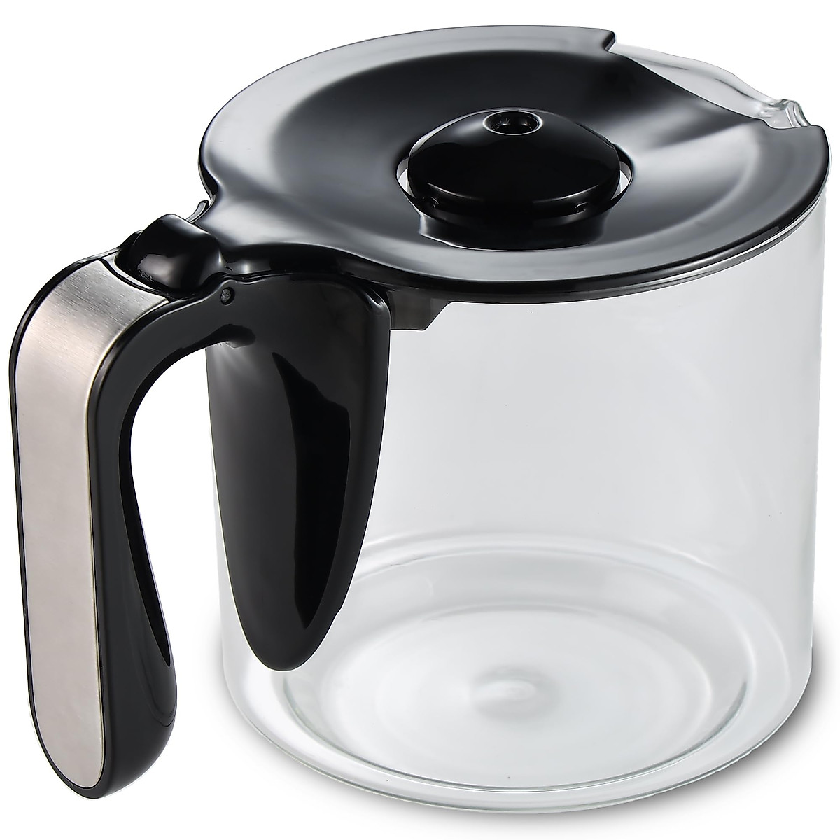 BESBARISTA Replacement 10-Cup Glass Carafe, Compatible with Smeg Coffee Maker DCF02 (Black)