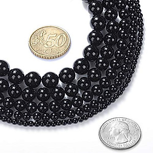 3mm Natural Black Onyx Gemstone Round Loose Beads Crystal Stone Bracelet Necklace Accessories Crafts for Jewelry Making DIY,1 Strand 15"