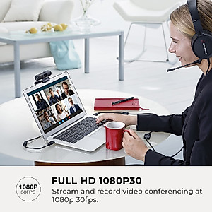 AVerMedia Live Streamer Cam 313 - Full HD 1080P Webcam with Privacy Shutter, Dual Microphone, 360 Degree Swivel for Video Conference - NDAA Compliant (PW313)