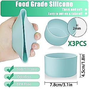 3Pcs Silicone Boot Sleeve For Stanley Quencher Tumbler 30 Oz 40 Oz & IceFlow 20oz 30oz & Hydro Flask Water Bottle 12-24oz,Protective Water Bottle Cup Bottom Bumper Cover For Stanley Cup Accessories.