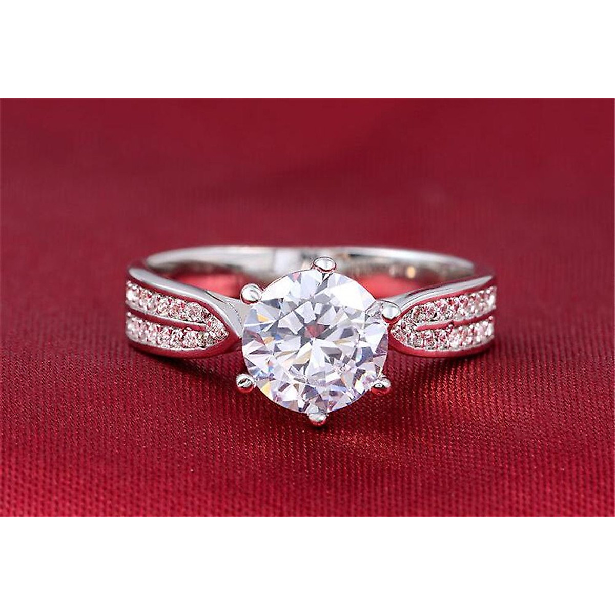 TenFit Jewelry Engagement Ring for Women Wedding Band 4ct Simulated Diamond Rings