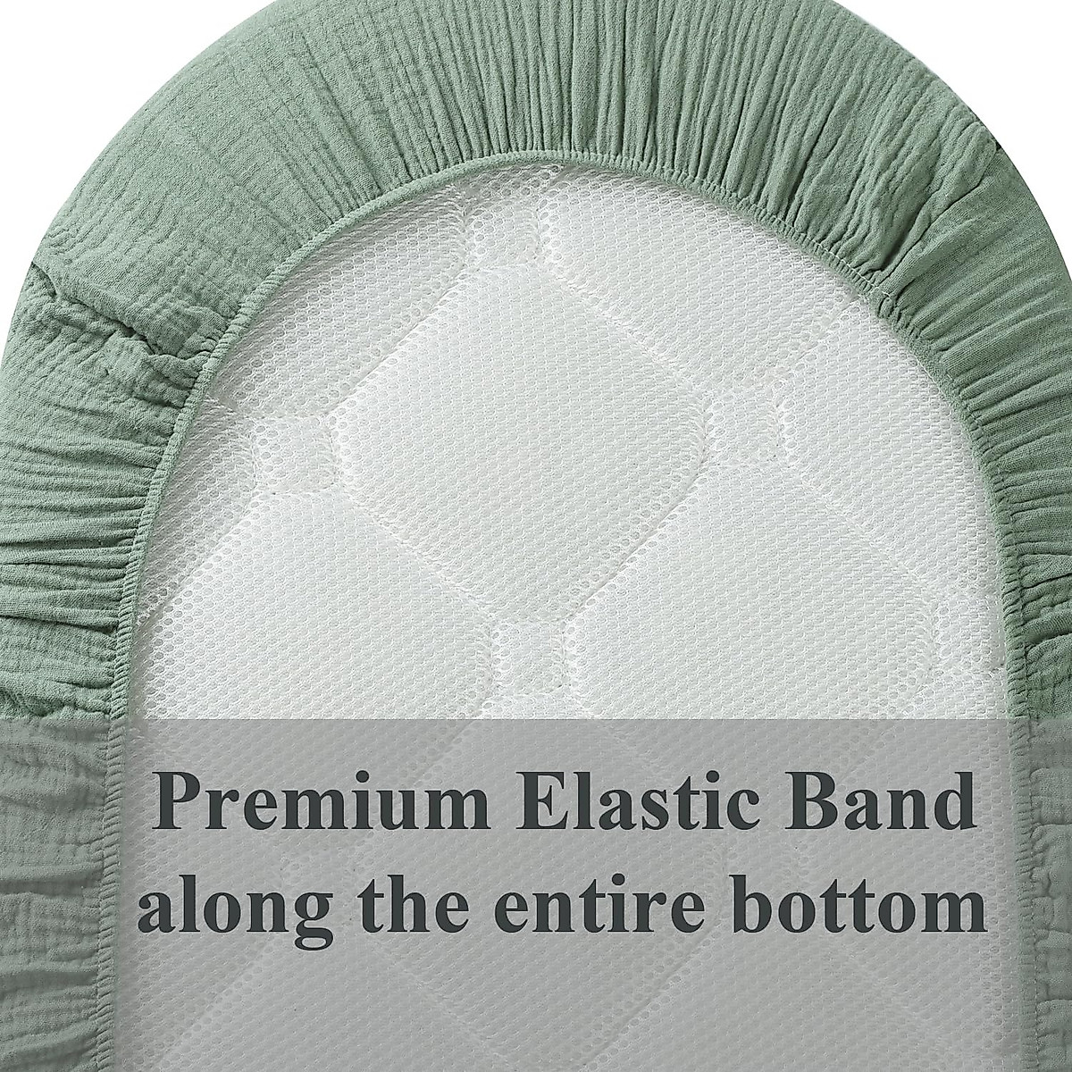 Muslin Bassinet Sheet Compatible with Graco Pack n-Play Dome LX Bassinet(not playard), 2 Pack Cotton Stylish Boho Fitted Bassinet Sheets Super Soft for Baby Roman Green & Botanical Leaf
