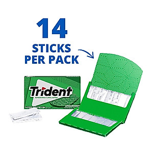 Trident Spearmint Sugar Free Gum, 12 Packs of 14 Pieces (168 Total Pieces)