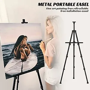 Easels for Painting Canvas, Aredy 66" Art Easel for Drawing, Portable Painting Easel Stand, Metal Table Top Easel (2 Pack)