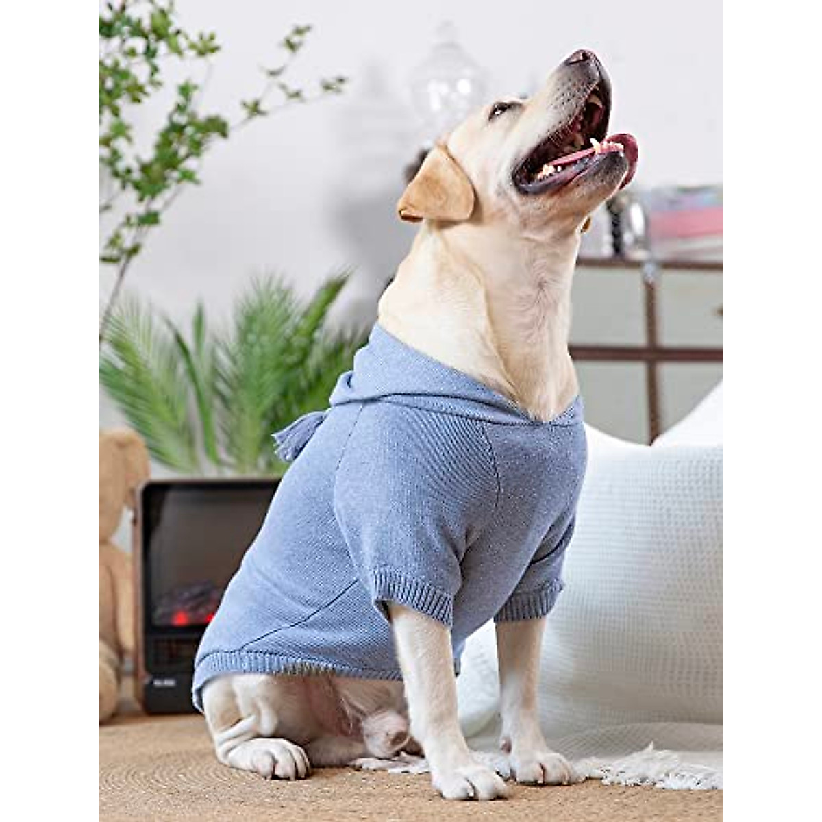 Furryilla Dog Hoodies Dog Sweaters for Small Medium Large Dogs with Leash Hole, Small Medium Large Big Dog Christmas Warm Easy on Sweater Coats Hooded Sweatshirt Fleece Dog Hoodies