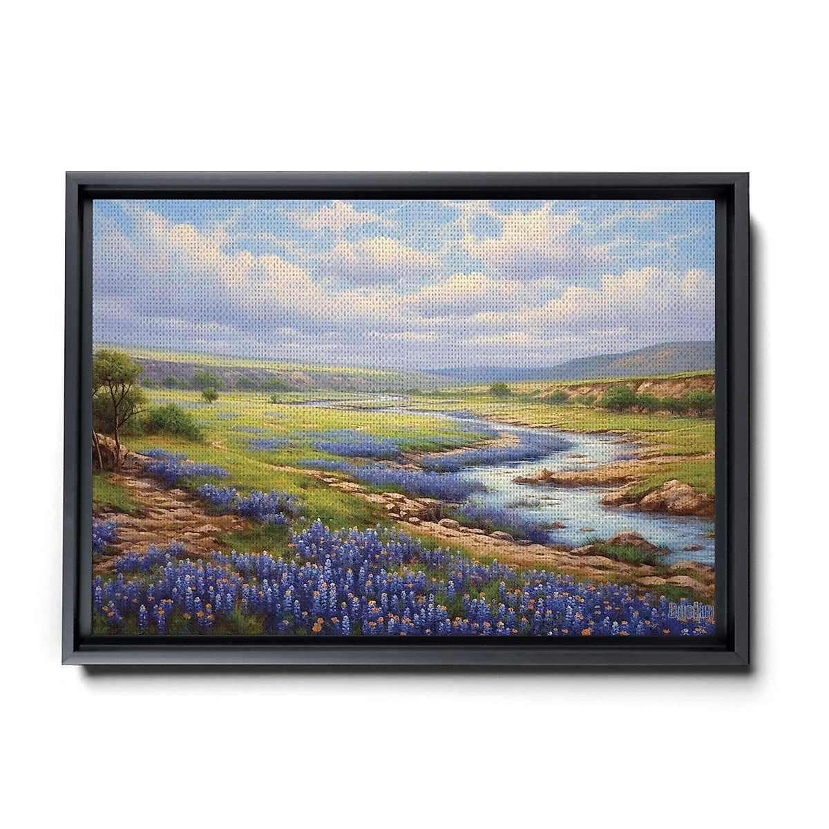 Enchanting Texas, Native Texas Hill Country Bluebonnet Landscape - Fine Art Print Mounted in a White Mat Board