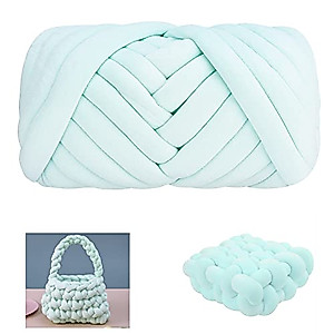 Moon Waves Chunky Yarn for Arm Knitting Crochet Making Blanket Pets House(Light Green)