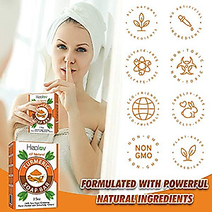 Turmeric Soap Bar for Face & Body - All Natural Turmeric Skin Soap - Turmeric Face Soap Reduces Acne, Heals Scars, & Cleanses Skin - 4oz Turmeric Bar Soap Detox Treatment for All Skin Types