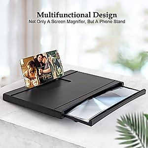 12" Screen Magnifier for Cell Phone, 2021 Version 3D Curve Screen Magnifying, HD Amplifier Projector for Movies, Videos, Gaming, Foldable Mobile Enlarge Phone Screen, Use with All Smartphones Readers