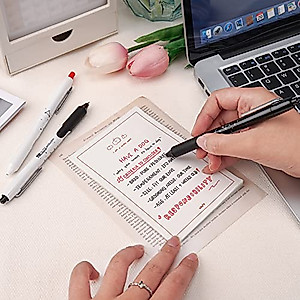 Writech Retractable Liquid Rollerball Pen: Click Silent Multicolor Rolling Ball Pens Black & Red Ink Color-Writing Journaling Notetaking Sketching 8ct Smooth 0.5mm Fine Point Tip No Bleed Smear Smudge
