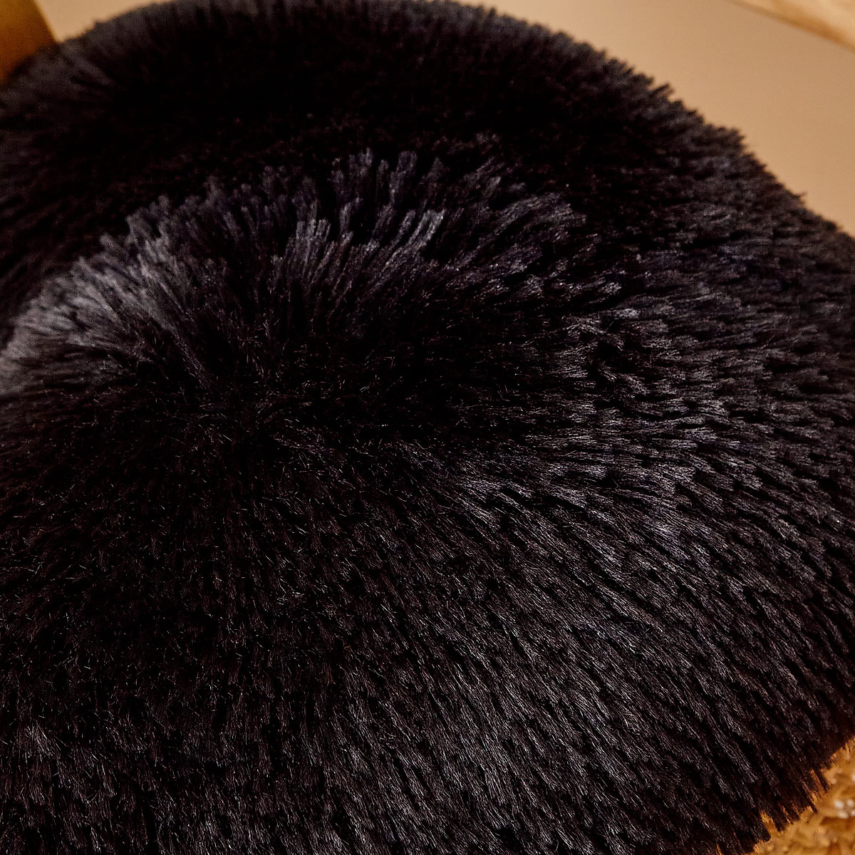 MOOWOO Black Fluffy Heart Pillow, Faux Fur Throw Pillow,Sherpa Plush Fluffy, Cute Soft Throw Cushion, Valentines Day,Thanks Giving Days,Christmas Day Decorative for Home Bed Couch (Black)