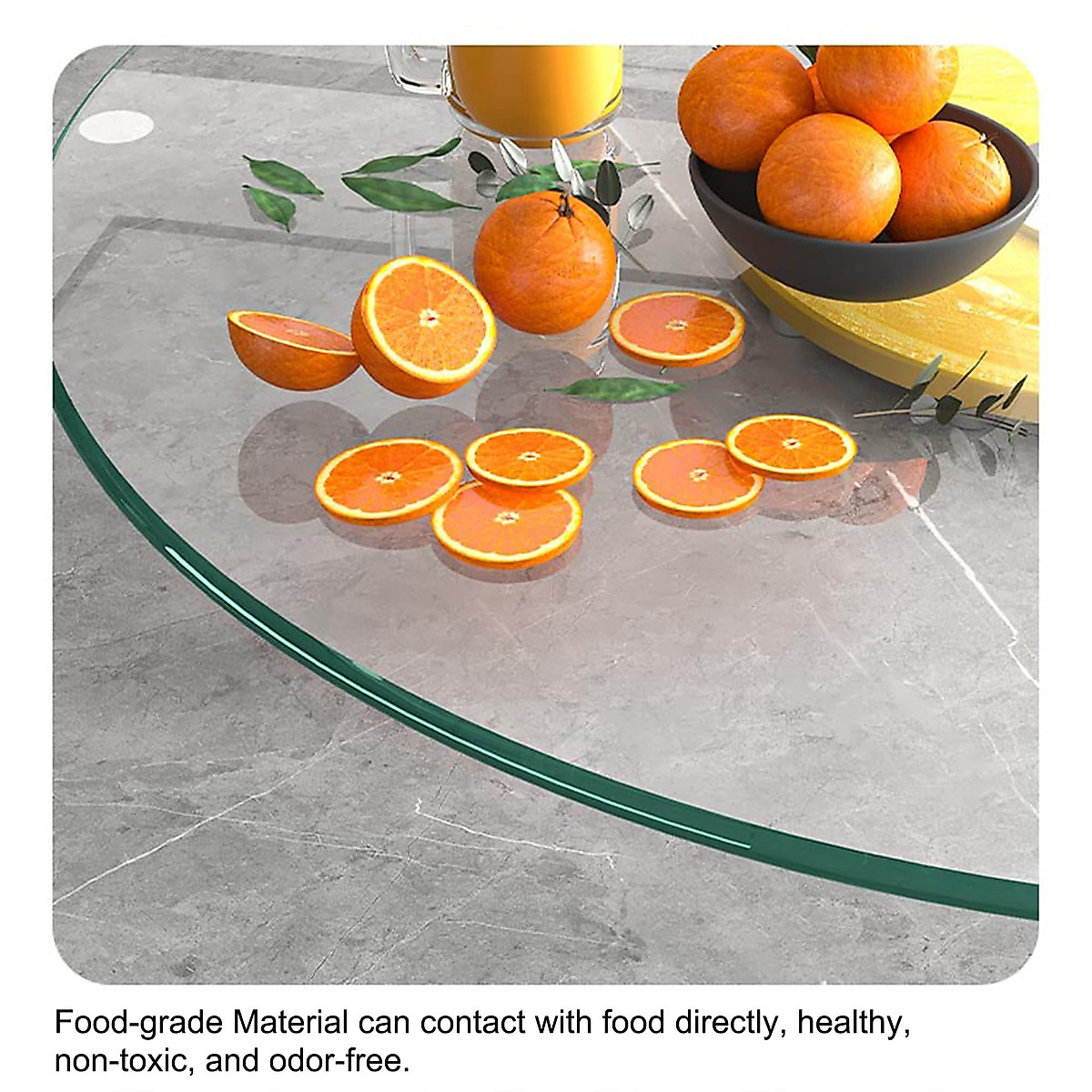 Lazy Susan Turntable For Dining Table,Countertop,Tempered Glass Rotating Tray,Transparent Rotating Tray With Silent Bearing Centerpieces,Silent/Smooth/Not Easy to Dump,for Spice Rack Table Cake Kitche