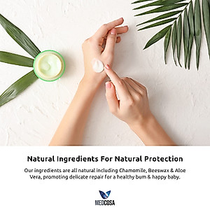 Medcosa Diaper Cream | Your Daily Defense Against Diaper Rash | Baby Butt Cream w/Zinc Oxide | Helps Protect, Soothe & Reduce Redness & Irritation (2 pack)