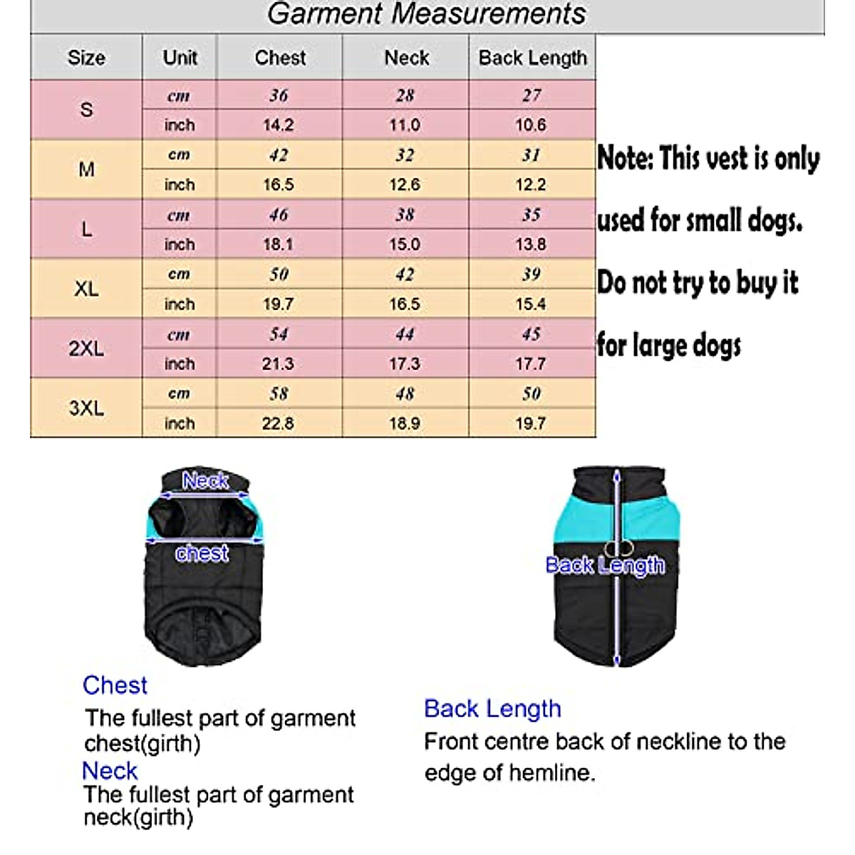 Color Block Warm Dog Coat Vest Jacket Waterproof Coat with Leash Hole for Dogs Pink L