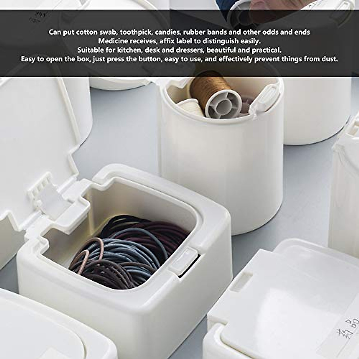 2pcs Mini Cotton Swab Storage Box Makeup Cotton Medicine Storage Organizer Container Bathroom Accessories Holders Dispensers Canisters