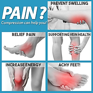 BLUEENJOY Copper Compression Socks for Women & Men (6 pairs) - Best Support for Nurses, Running, Hiking, Recovery