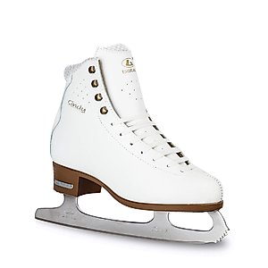 BOTAS - model: CINDY/Made in Europe (Czech Republic) / Figure Ice Skates for Women, Girls/Leather/Str. Cuff/White, Size: Adult 8