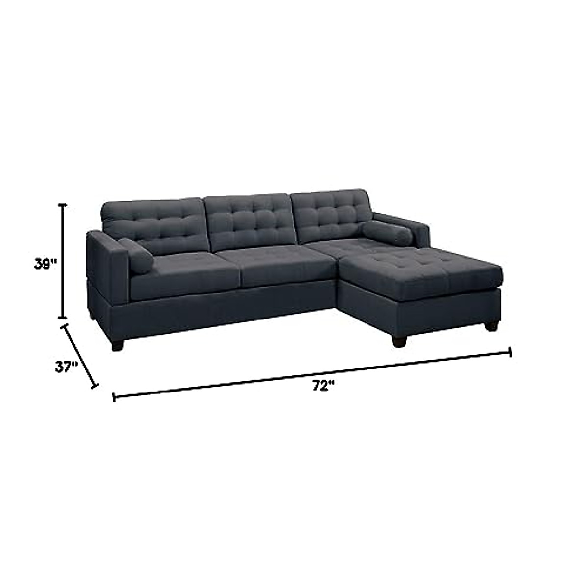 Poundex Sofas, Slate Black