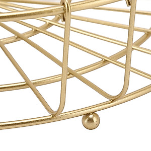 Tiered Fruit Bowl, 2 Tier Fruit Basket, Golden Fruit Basket Iron Round Golden Nordic Household Snack Storage Tray For Party Desktop Kitchen