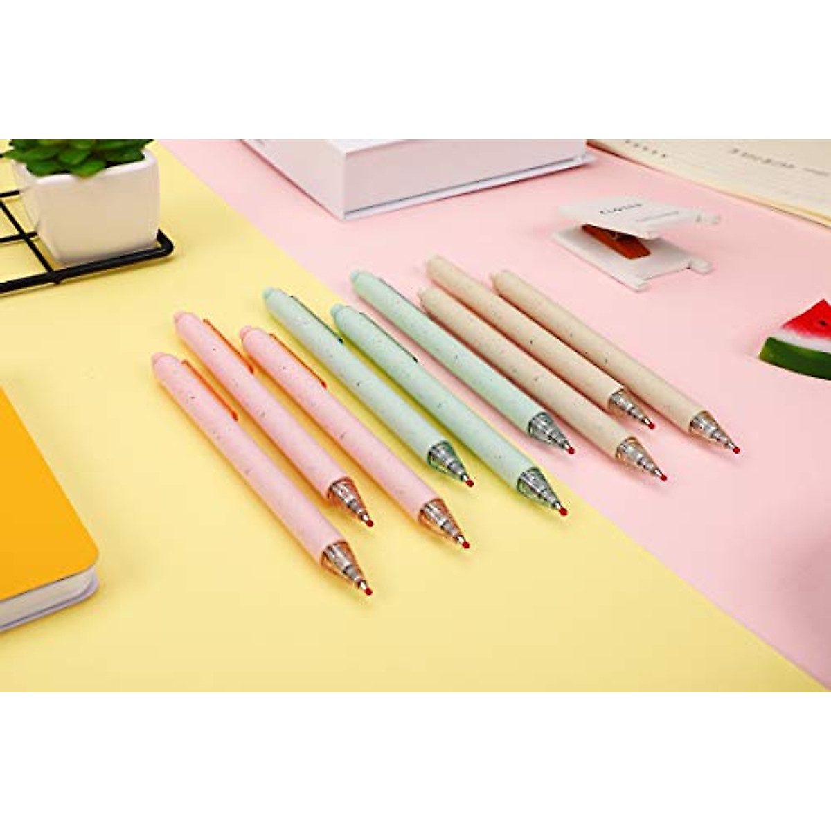 Gel Pens for Note Taking 12PCS RIANCY Black Ink Fine Point Pen Black Gel Pens Quick Dry Ink 0.5mm Smooth Writing Pen for Home Office Art Back to School Supplies (Cream)