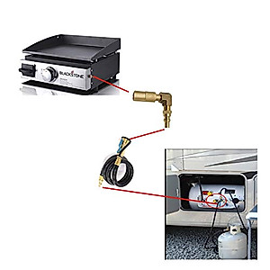 MENSI 12FT Male/Female Quick-Connect RV Propane Extension Hose Compatible with Blackstone 17"/22" Griddles