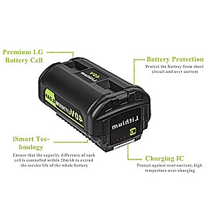CELL9102 Replacement 6.0Ah 40V Lithium Battery for Ryobi Lawn Mower 40v Battery OP4015 OP4050A OP4040 OP4050 OP40201