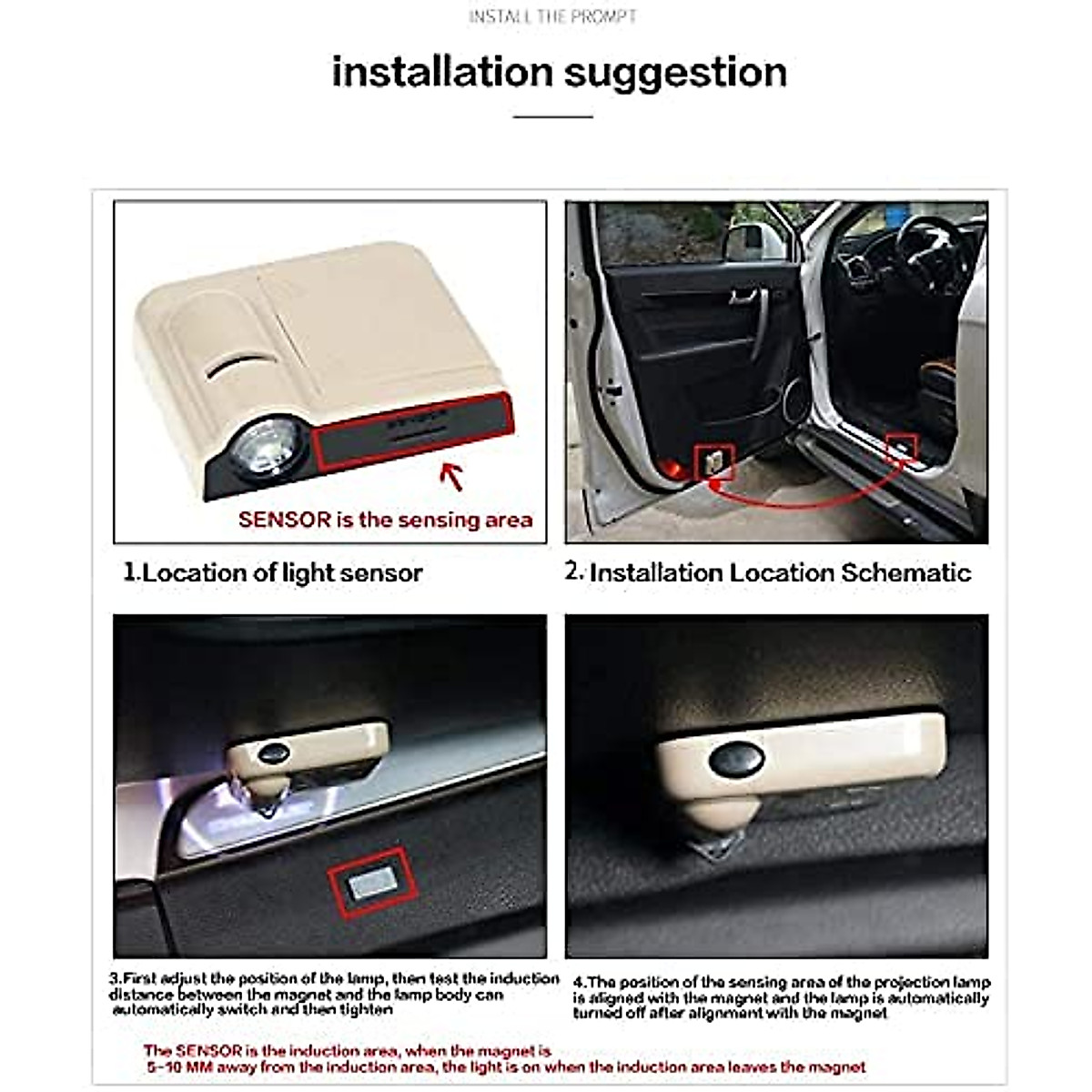 Compatible with Honda Welcome Light 2 pcs Wireless car Projection lamp, Door Welcome Light, LED car Light, Sign Light,Compatible with Honda Shade LED Light Accessories