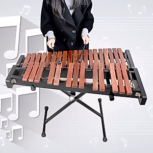 Voodans 32 Note Xylophone Professional Wooden Glockenspiel Xylophone with Mallet and Adjustable Stand