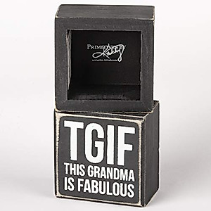 Primitives by Kathy Classic Box Sign, 3" Square, TGIF Grandma