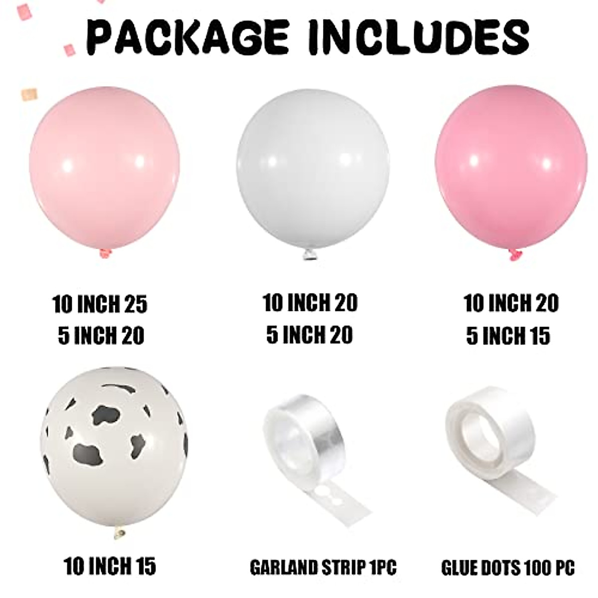 137PCS Cow Balloon Garland Arch Kit with Pink White Cow Print Balloons for CowBoy CowGirl Themed Party Baby Shower Farm Birthday Party Decorations