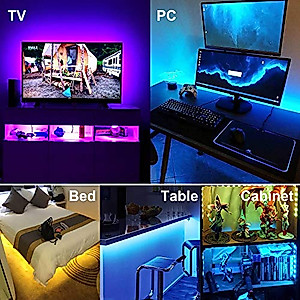 Tv Led Backlight,Maylit Pre-Cut 6.56ft Led Strip Lights for 40-60in Tv,4Pcs USB Powered Tv Lights kit with Remote,RGB Bias Lighting for Room Decor