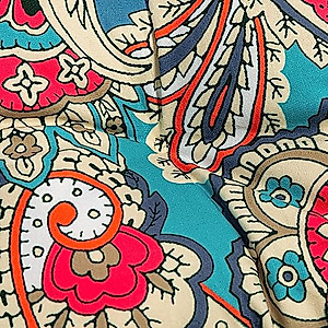 Makimoo 2-Pack Outdoor/Indoor Wicker Patio Seat Cushion Pad with Ties - Weather Resistant, Decorative Dining Chair Cushion, 17" x 17" (Blue Trumpet Flowers)