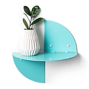 EWART WOODS Small Floating Wall Steel Shelves, Hanging Colorful Bathroom Shelf with Easy Mounted System, Modern Furniture