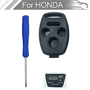 New 4 Button Key Fob Shell Case Fit for Honda Civic Accord Ex Pilot Fit Keyless Entry Remote Key Housing Replacement with Screwdriver (3+1Button 1PCS)